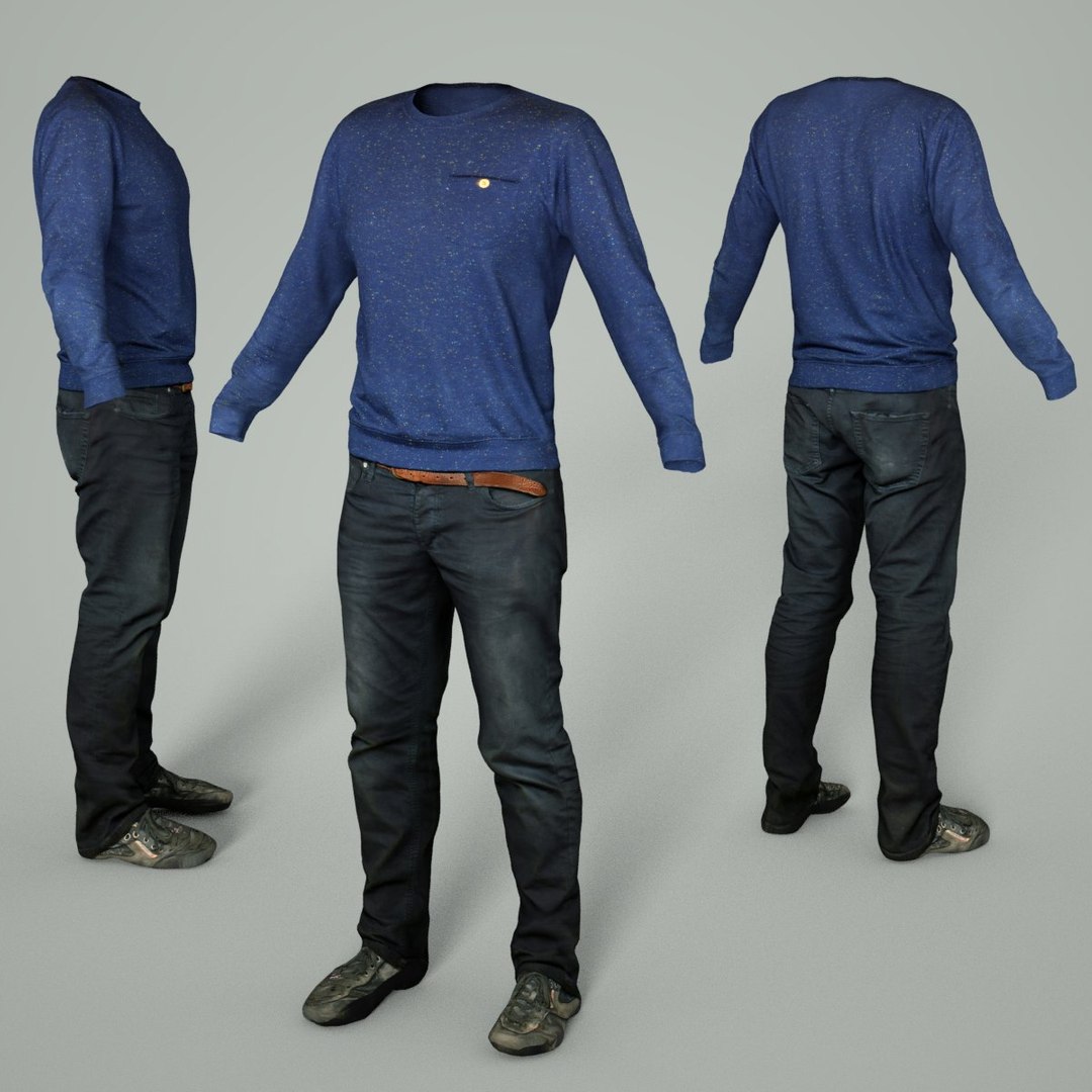 Male Clothing Outfit 3D Model - TurboSquid 1329723