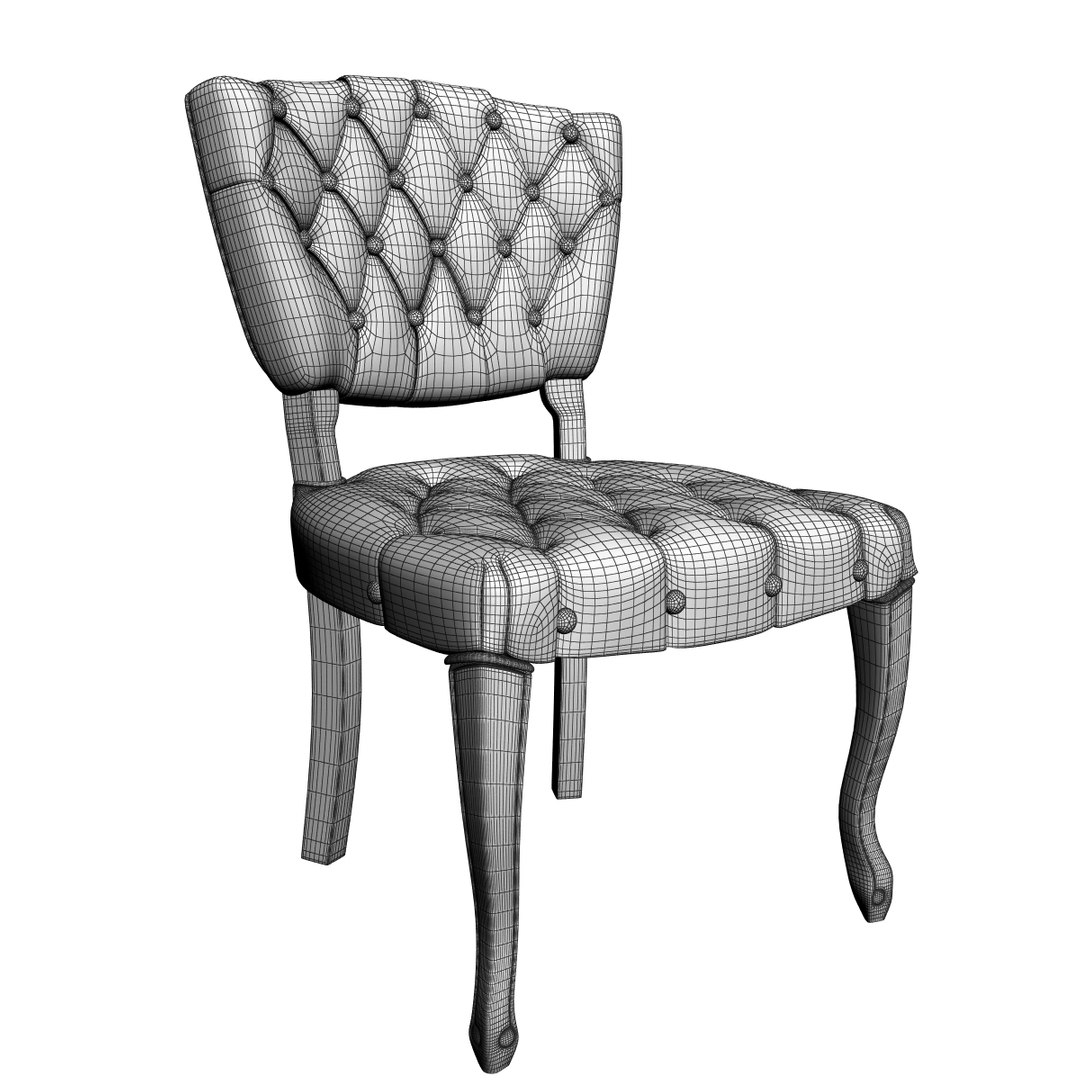 3d model yates tufted chair