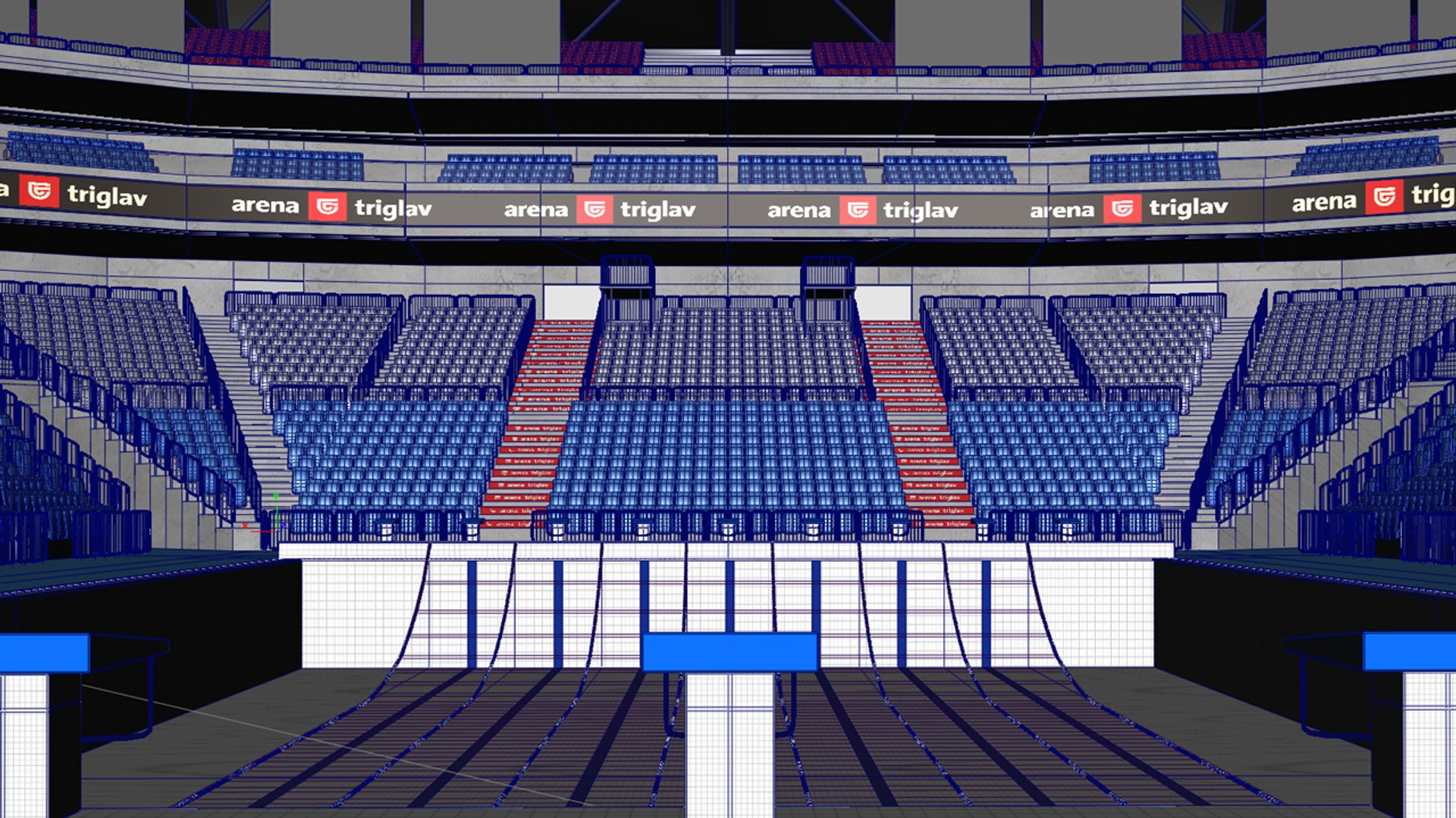 3ds Max Olympic Swimming Pool Arena