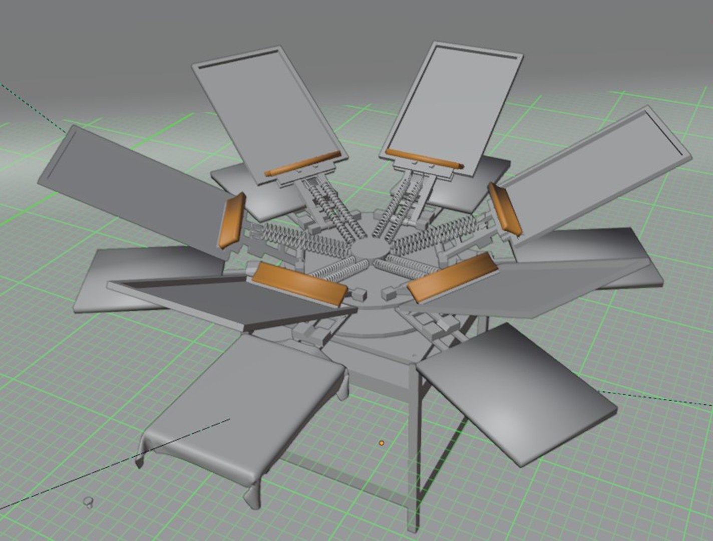 6 col screen printing carousel 3D model - TurboSquid 2046788