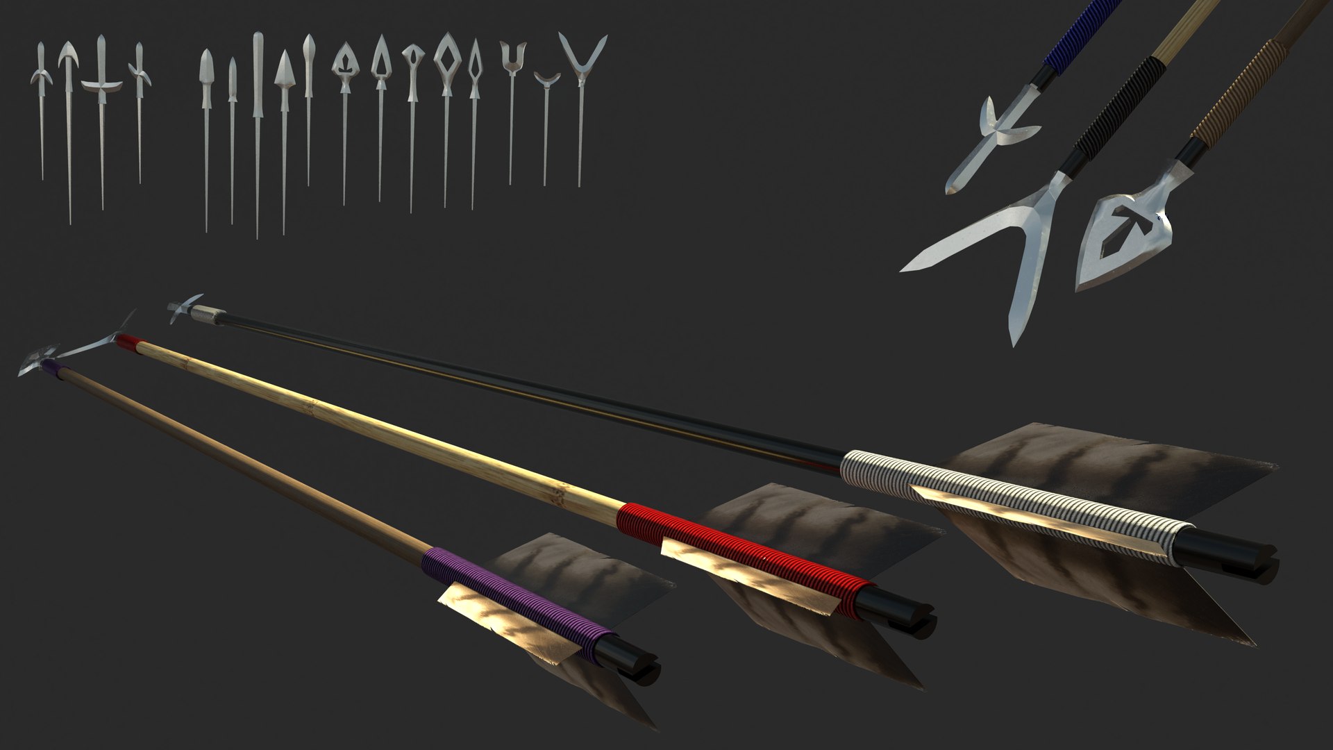 Japanese Arrow Set 3D - TurboSquid 1490816