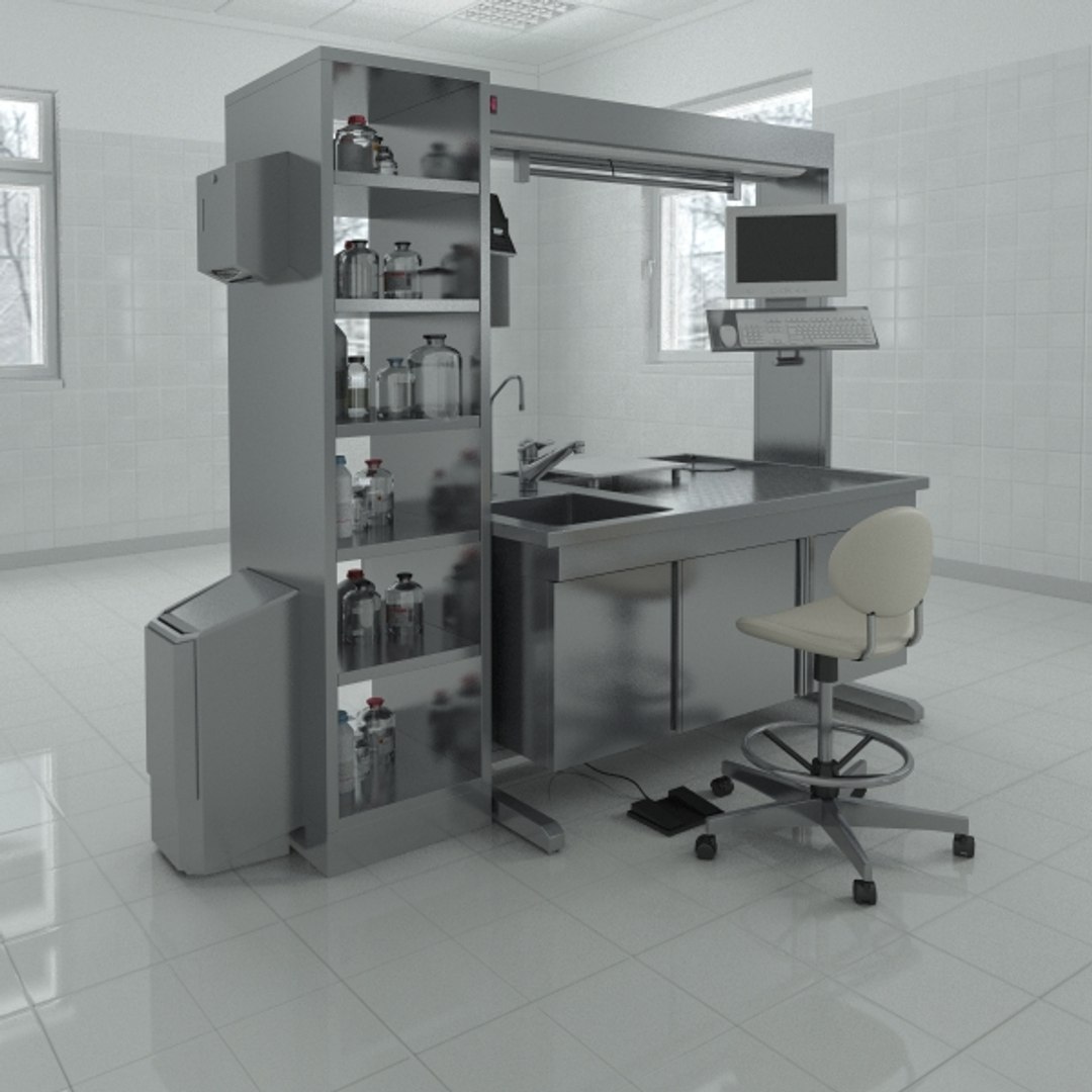 3d Model Table Laboratory Equipment