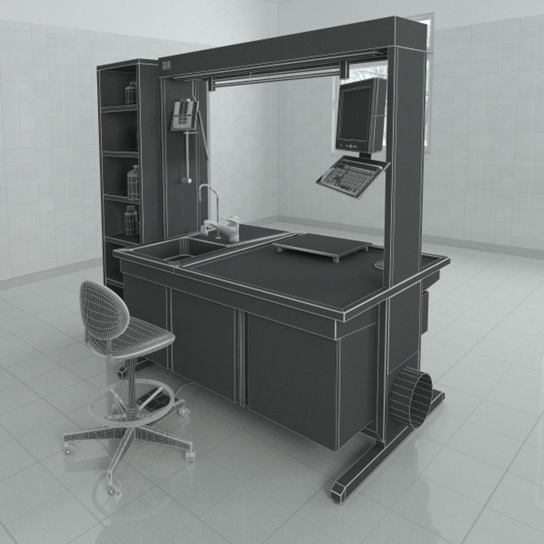 3d Model Table Laboratory Equipment