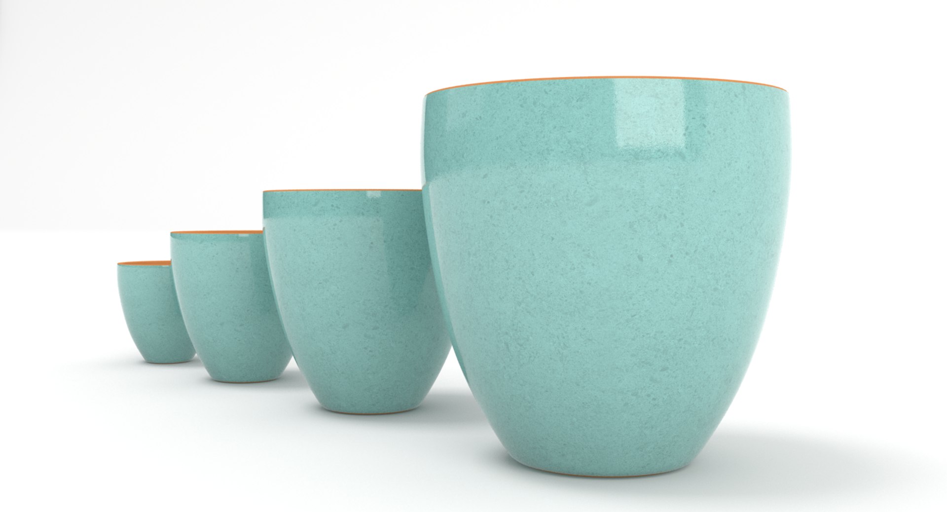 3D Blue Pots Model - TurboSquid 1400147