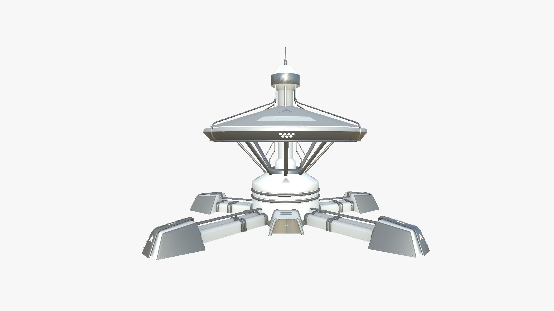 SciFi Facility C02 White Gray - Sci Fi Exterior Design 3D Model - TurboSquid 1999945