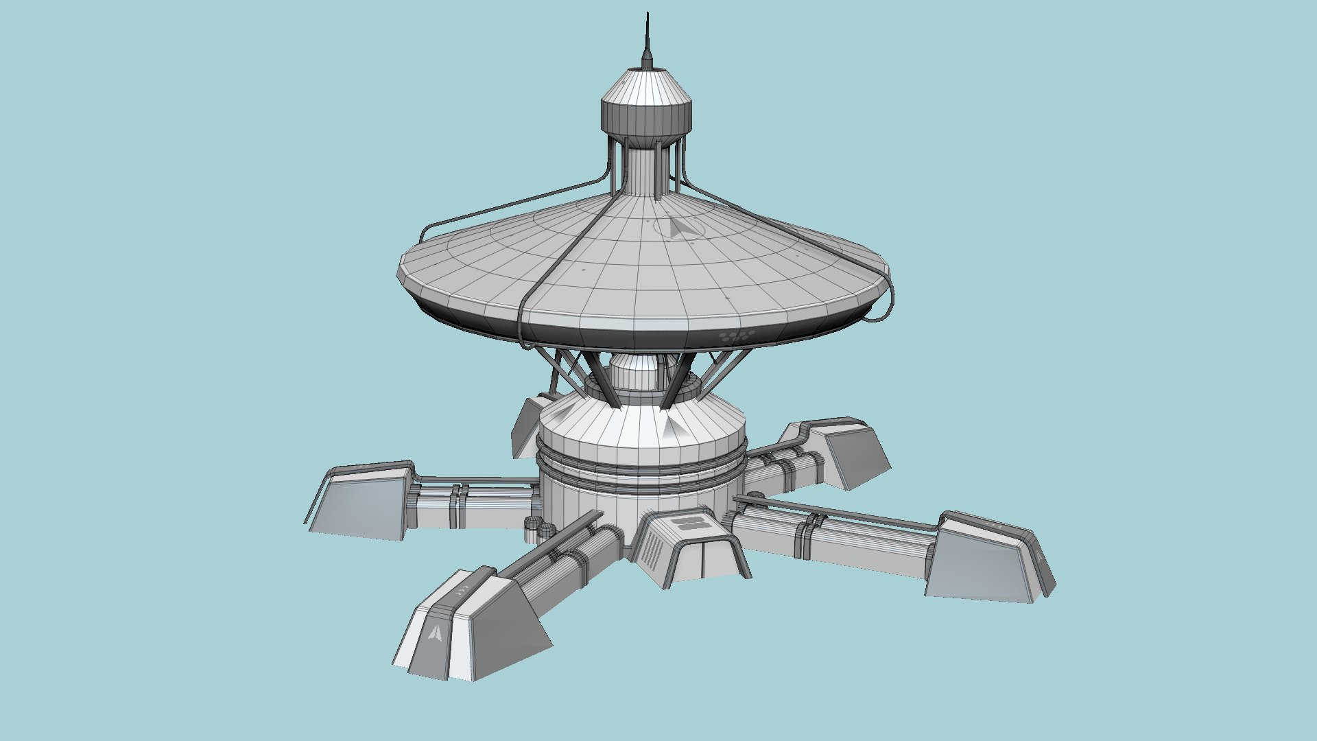 SciFi Facility C02 White Gray - Sci Fi Exterior Design 3D Model - TurboSquid 1999945