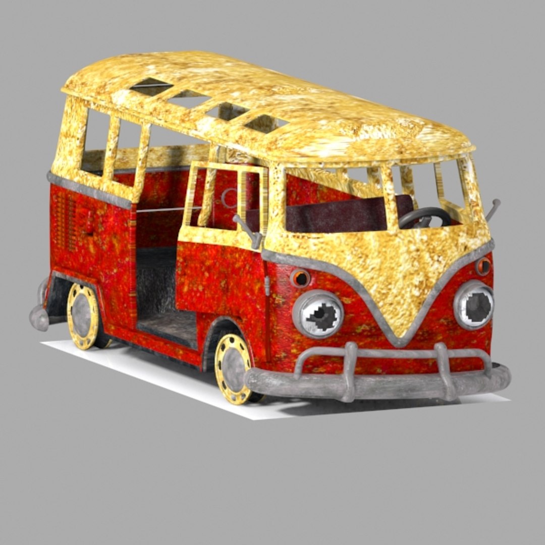 Wrecked Cartoon Minibus 3D Model - TurboSquid 1535072