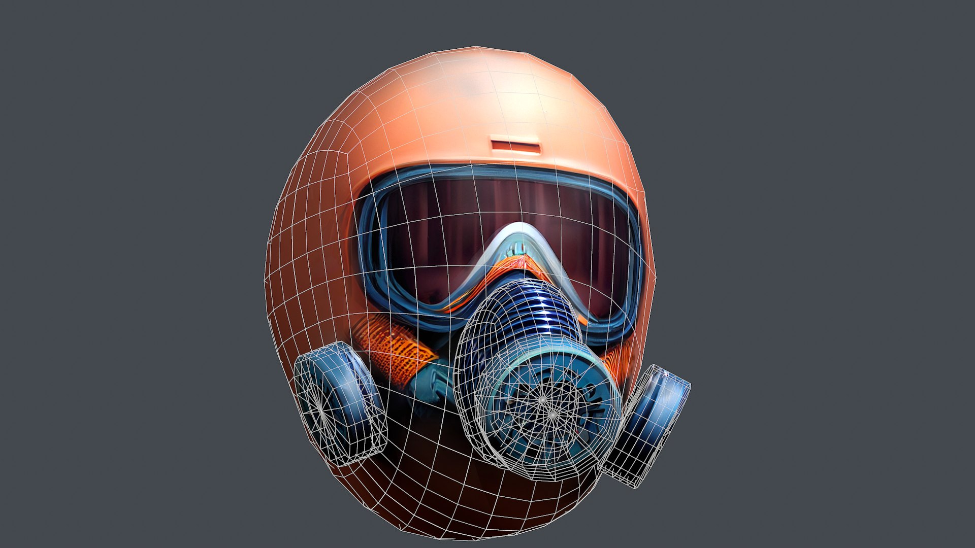 Gas Mask Helmet Scifi Low-poly Character Art Game Space 3D Model ...