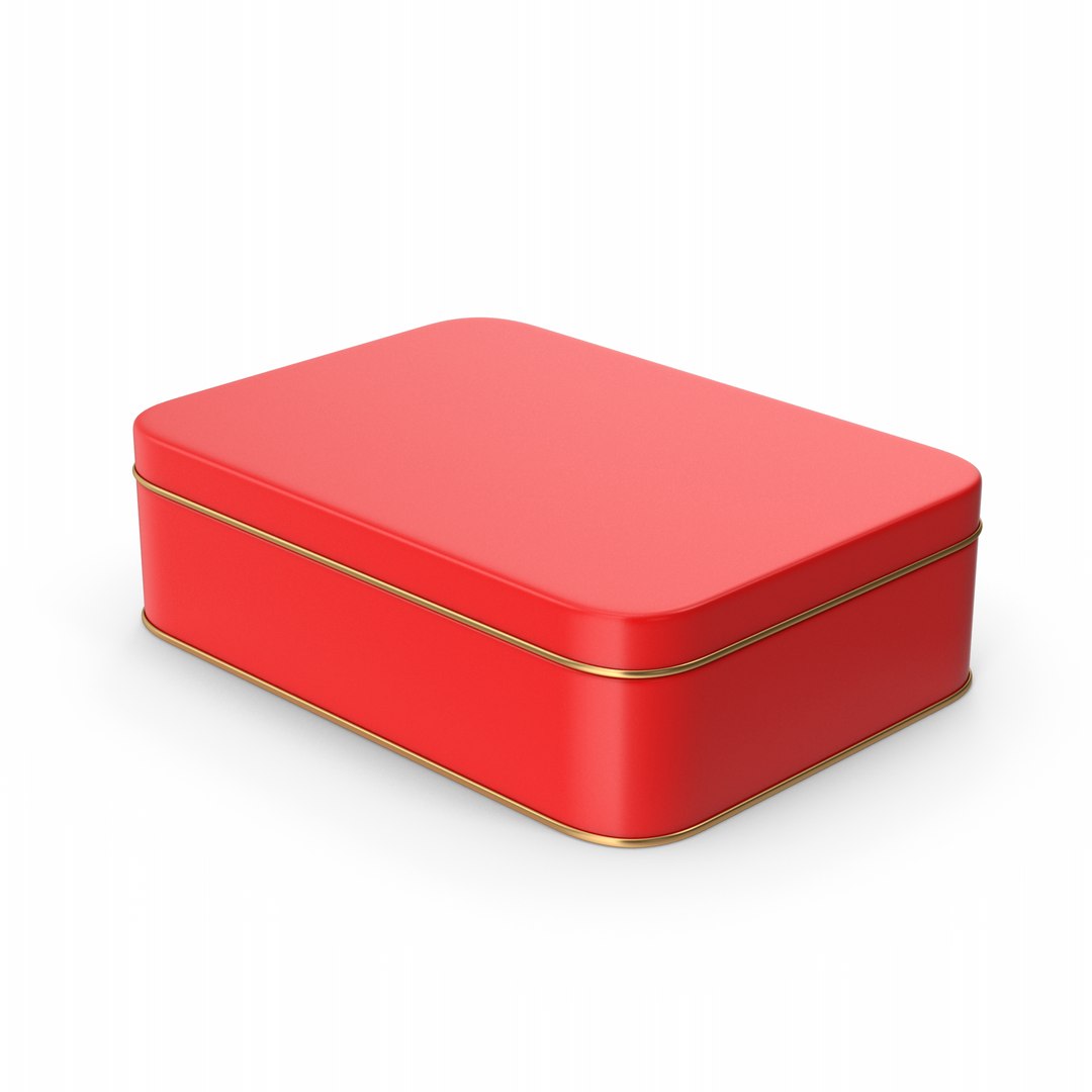 3D Red Tin Box Container Model - TurboSquid 2144429