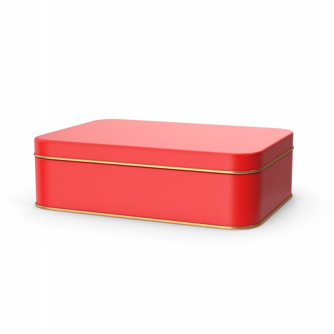 3D Red Tin Box Container Model - TurboSquid 2144429