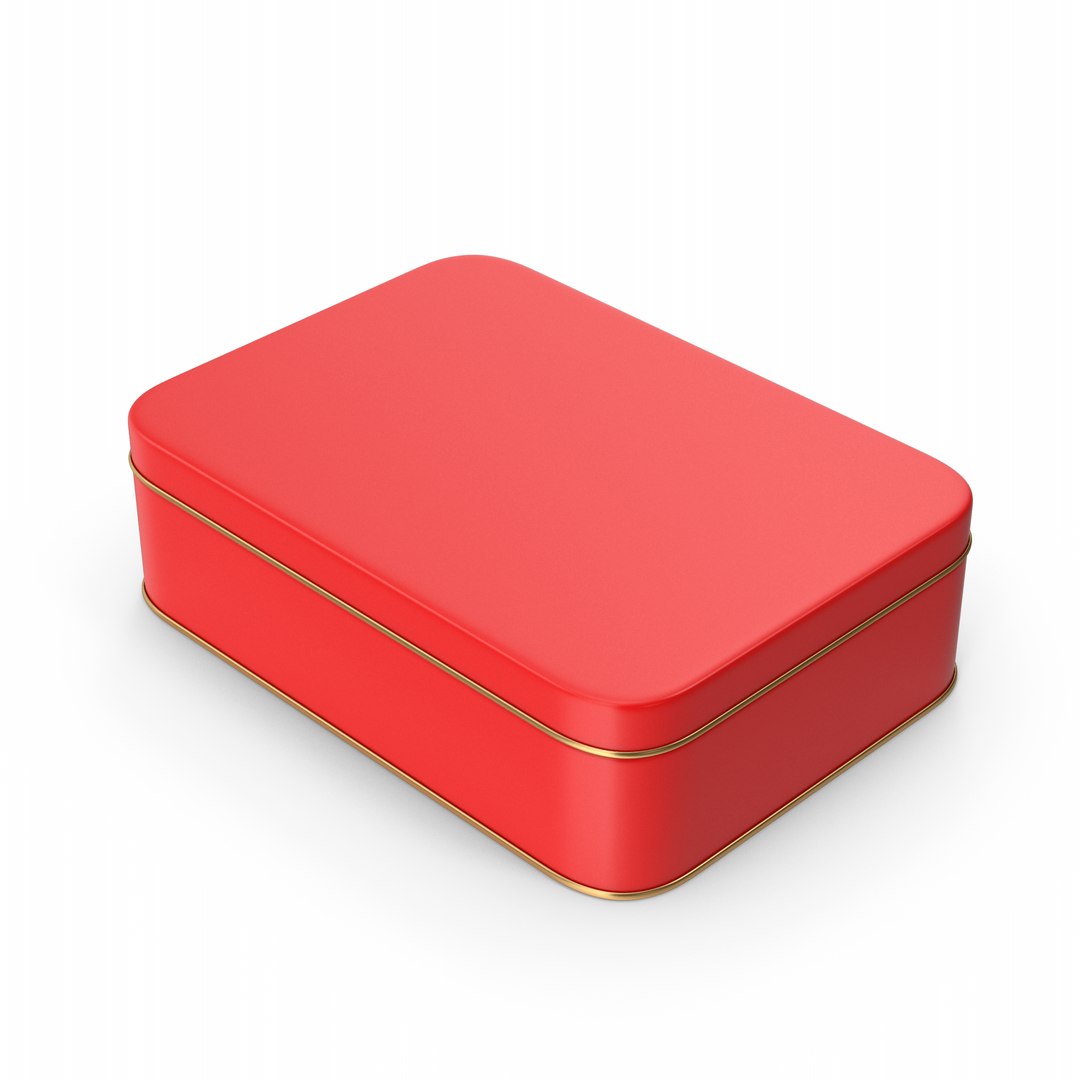3D Red Tin Box Container Model - TurboSquid 2144429