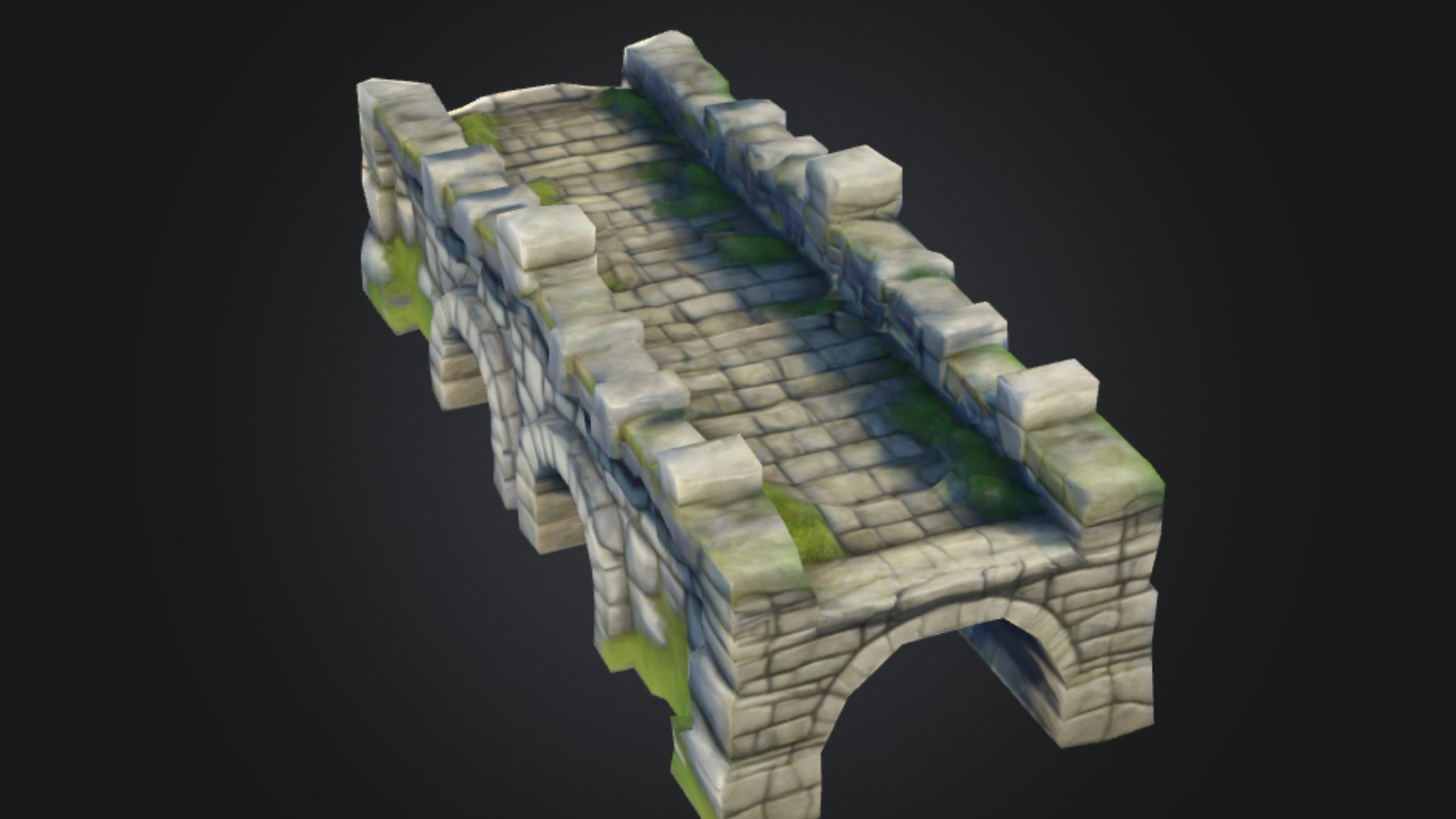 Stylized Game Ready Stone Bridge 3K Triangles Low Poly FBX OBJ BLEND 3D ...