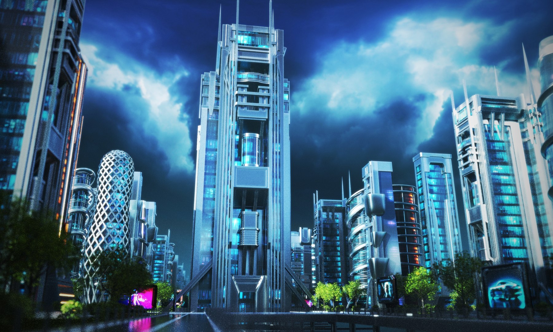 3D Model Futuristic Mega City - TurboSquid 2071364