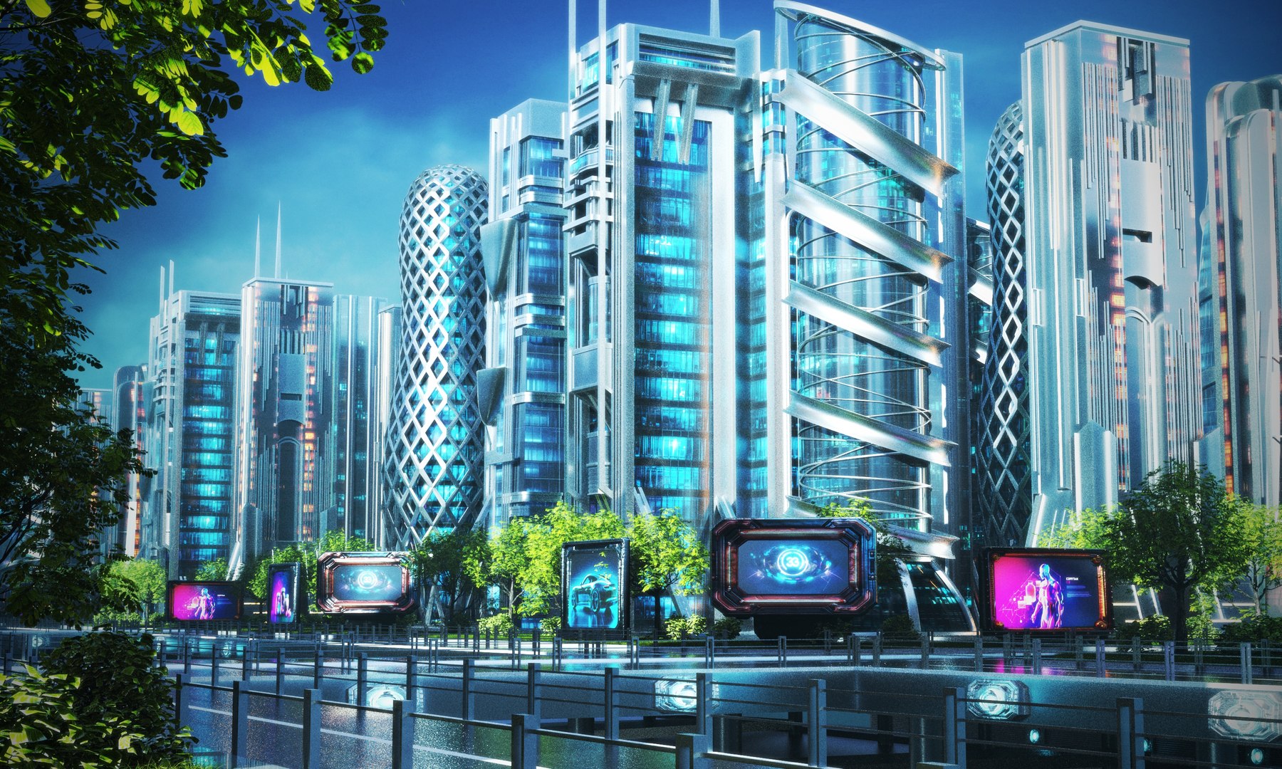 3D Model Futuristic Mega City - TurboSquid 2071364