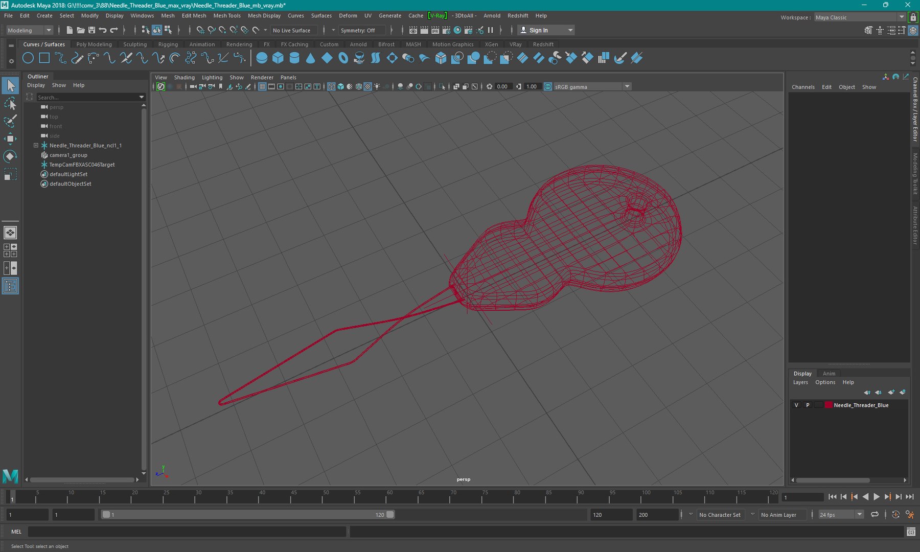 3D Needle Threader Blue Model - TurboSquid 2389911