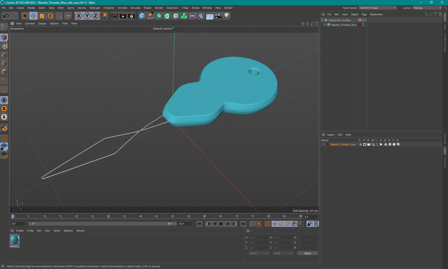 3D Needle Threader Blue Model - TurboSquid 2389911