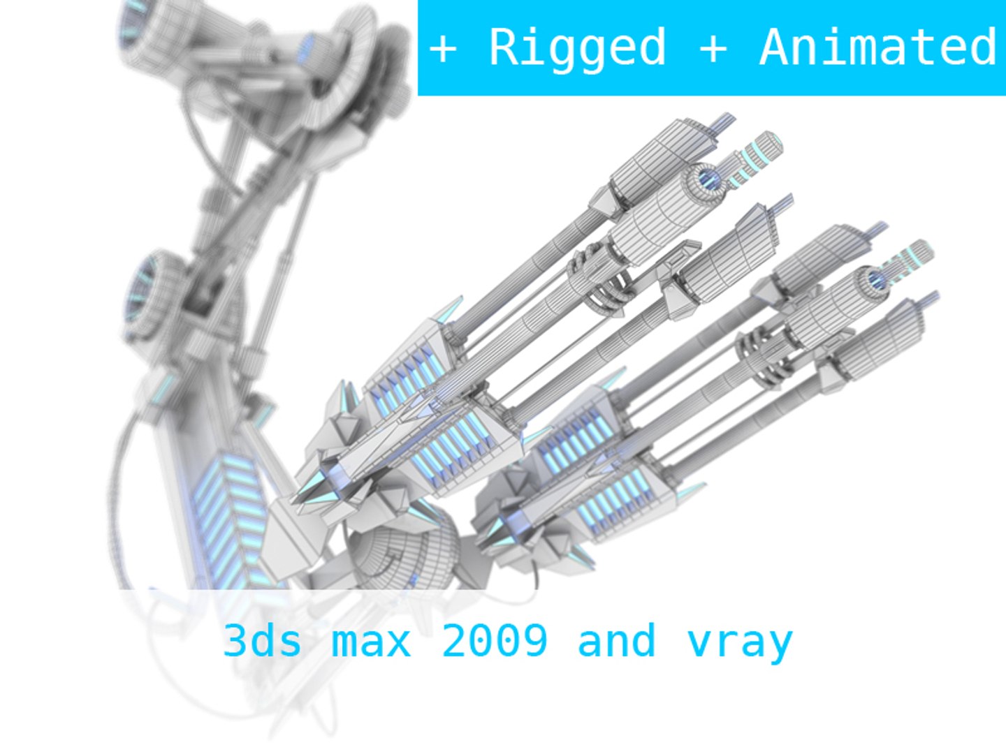 3d Model Robotic Arms Weapons