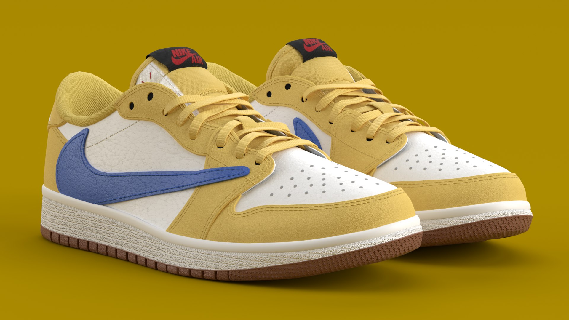 Travis Scott X Air Jordan Canary Yellow 3D Model - TurboSquid 2307995