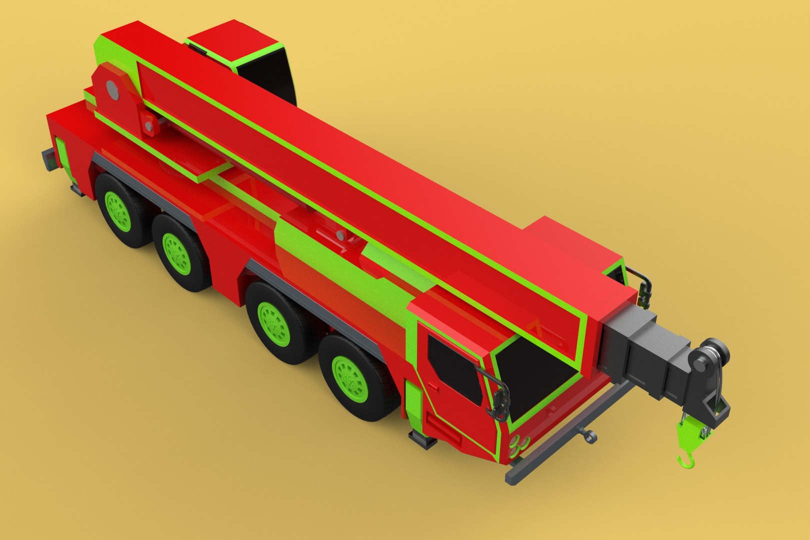 FIRETRUCK FIREFIGHTER FIREFIGHTING FIREMAN ENGINE MOBILE CRANE 3D Model ...