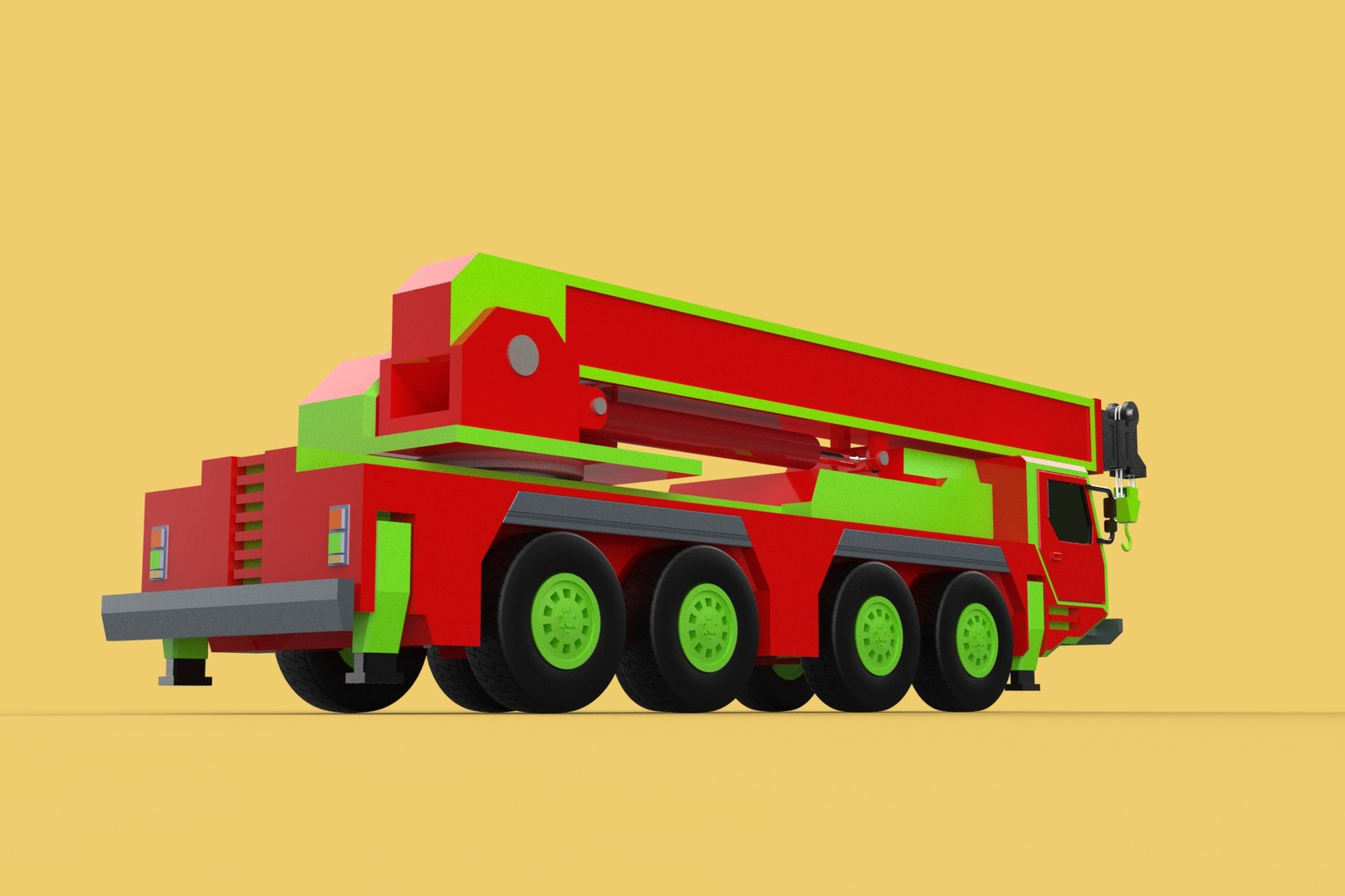 FIRETRUCK FIREFIGHTER FIREFIGHTING FIREMAN ENGINE MOBILE CRANE 3D Model ...