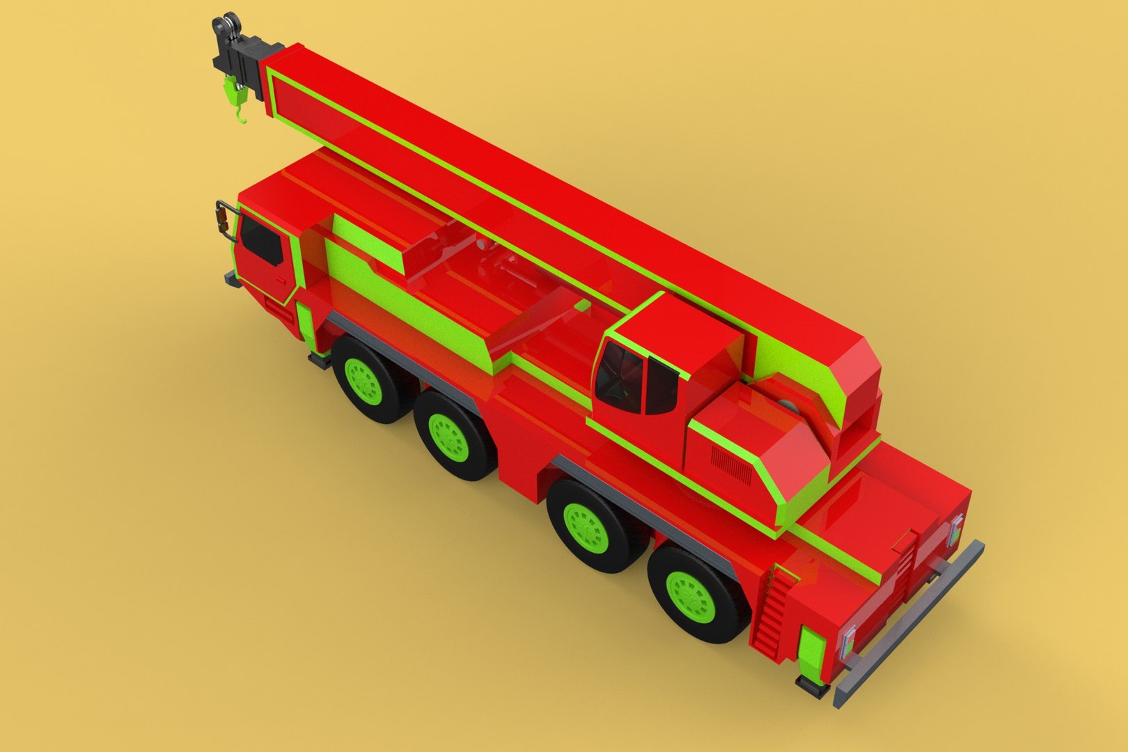 FIRETRUCK FIREFIGHTER FIREFIGHTING FIREMAN ENGINE MOBILE CRANE 3D Model ...