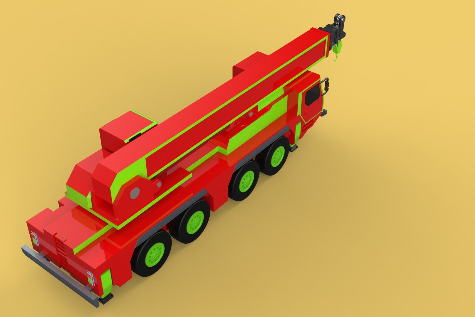 FIRETRUCK FIREFIGHTER FIREFIGHTING FIREMAN ENGINE MOBILE CRANE 3D Model ...