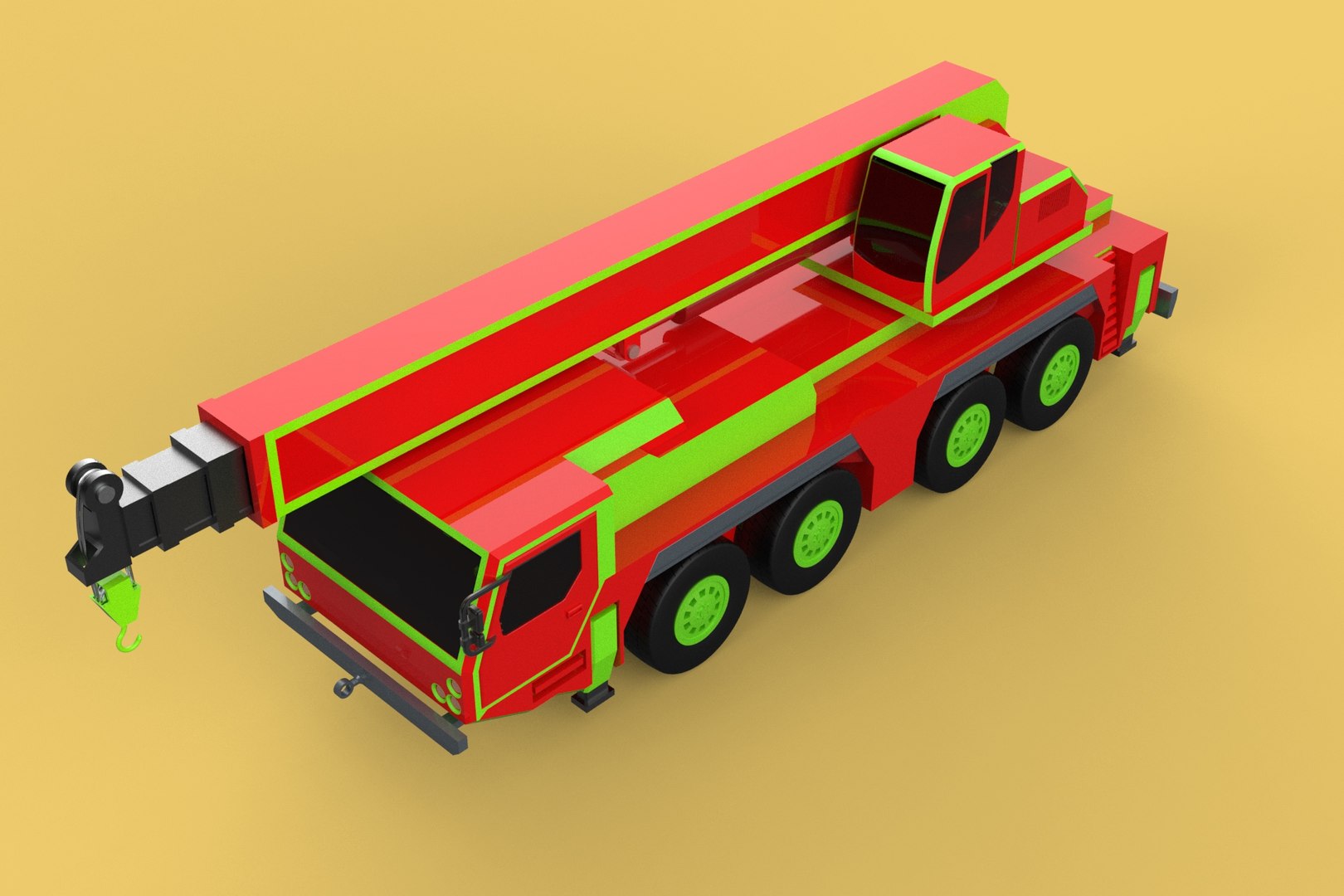 FIRETRUCK FIREFIGHTER FIREFIGHTING FIREMAN ENGINE MOBILE CRANE 3D Model ...