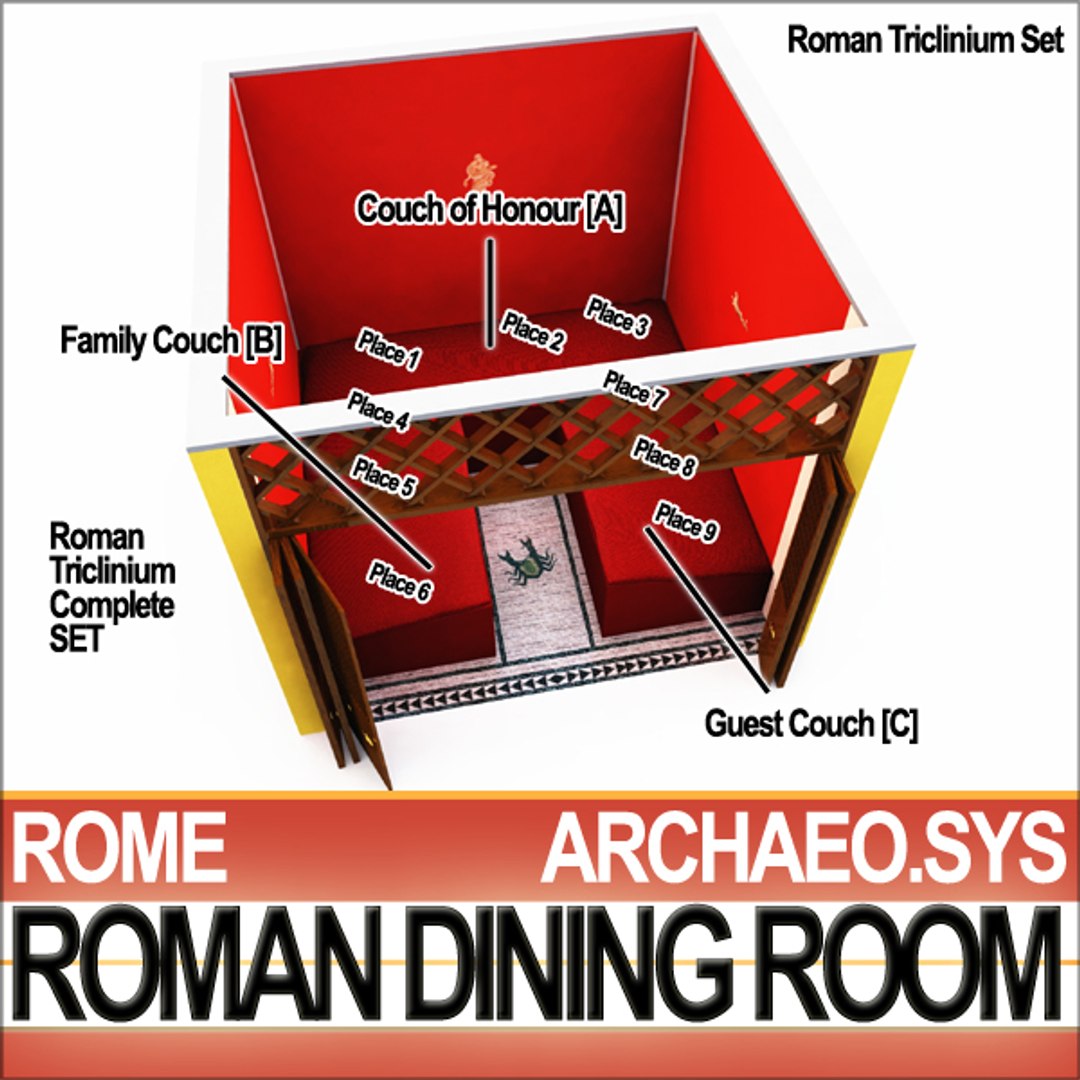 Ancient Roman Dining Room 3d Model