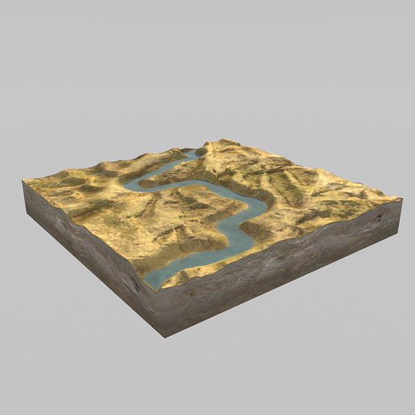 terrain river landscape 3d max