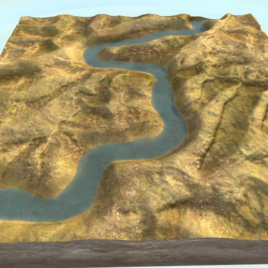 Terrain River Landscape 3d Max
