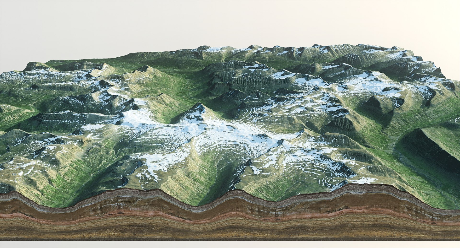 3d iceland mountains model