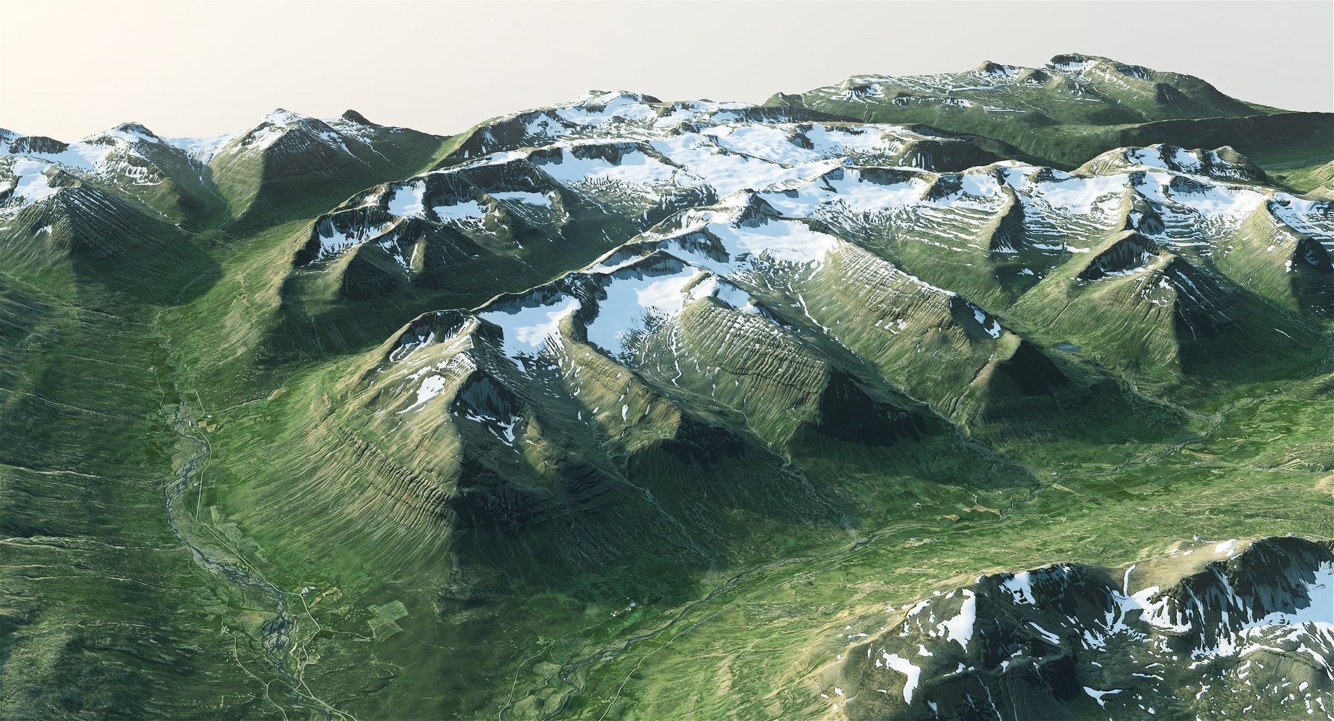 3d iceland mountains model