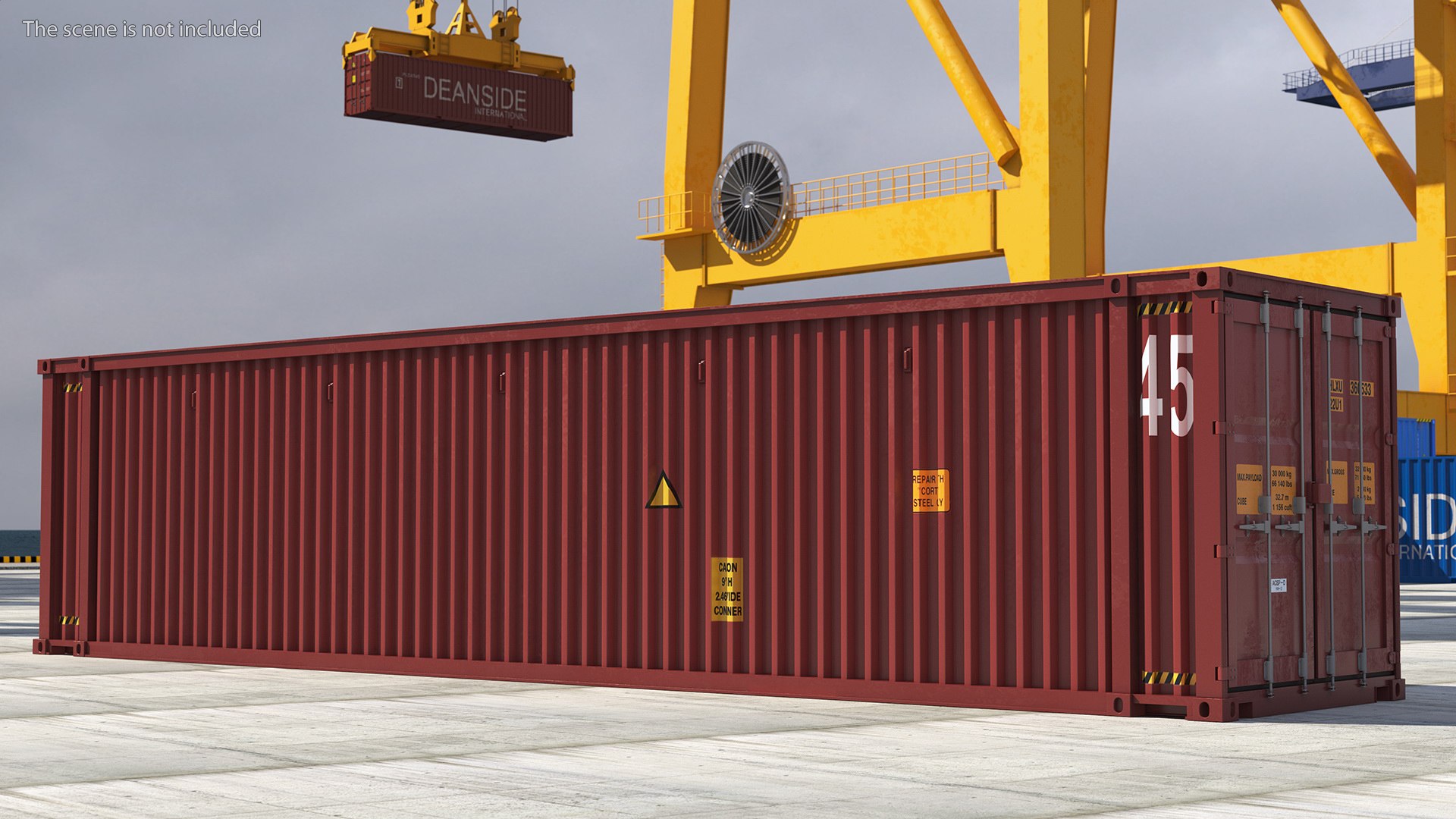 High Cube Cargo Worthy Shipping Container 45FT Model - TurboSquid 2143785