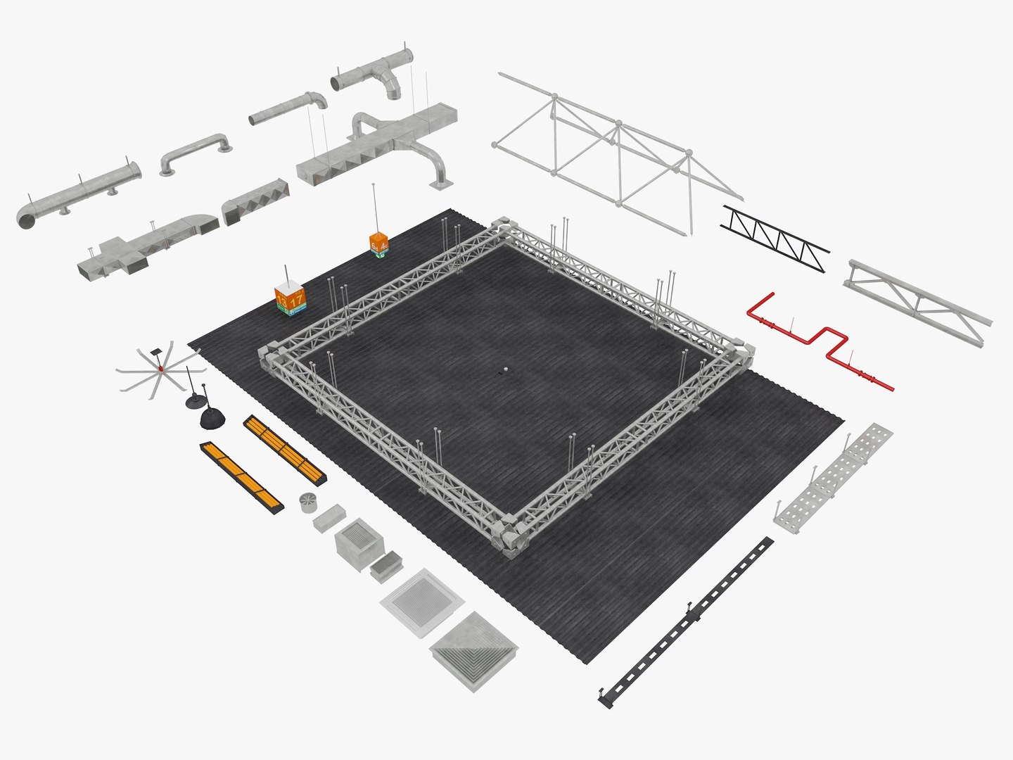 3D industrial Ceiling Pack model - TurboSquid 2127081