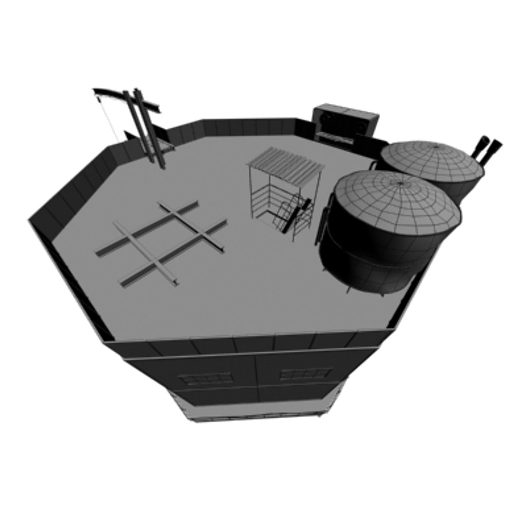 Derelict Sea Fort Fortification 3d Model