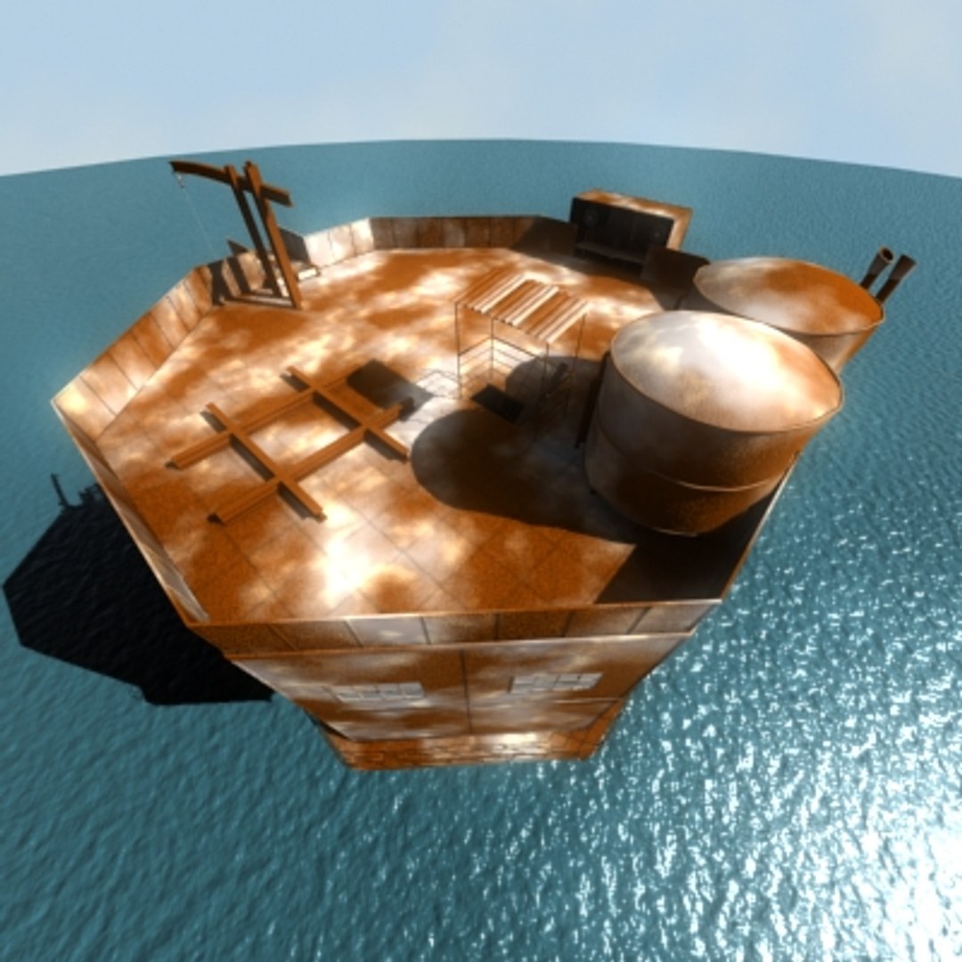Derelict Sea Fort Fortification 3d Model