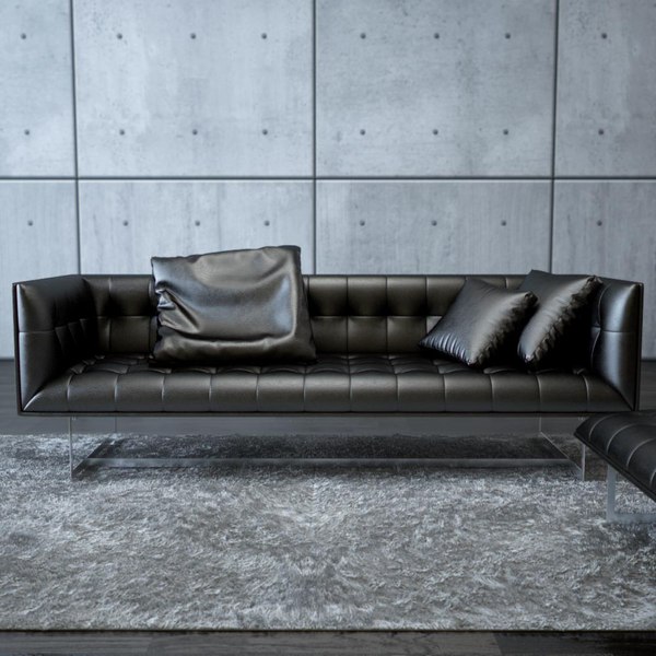 3d model edward leather sofa