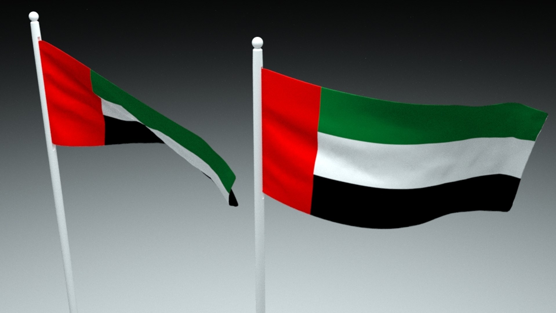3D Flag United Arab Emirates - TurboSquid 1594884