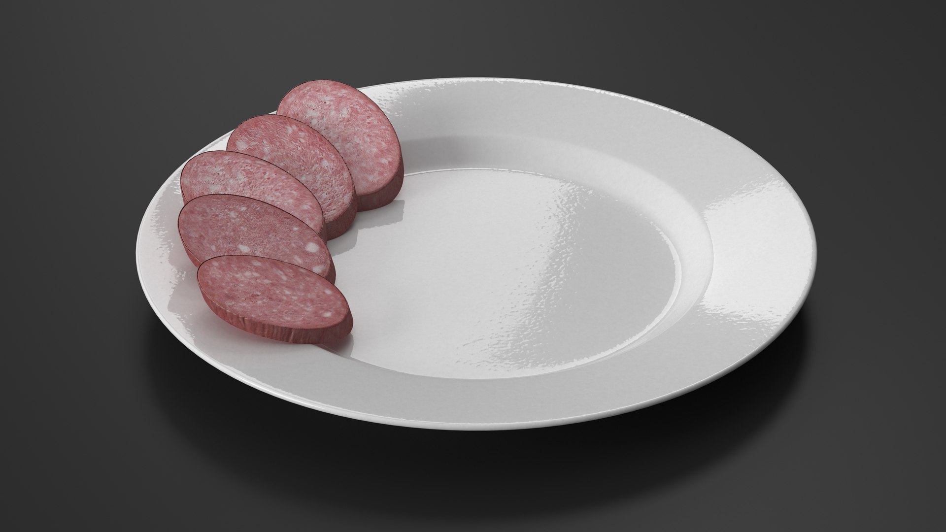 Half Smoked Sausage On Plate 3D Model - TurboSquid 2195774