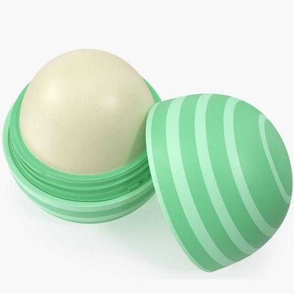 Hydrating Lip Balm Green Stripes Open 3D 모델 - TurboSquid 2059253