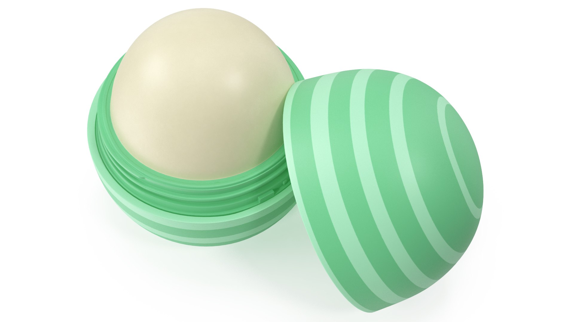 Hydrating Lip Balm Green Stripes Open Model - TurboSquid 2059253