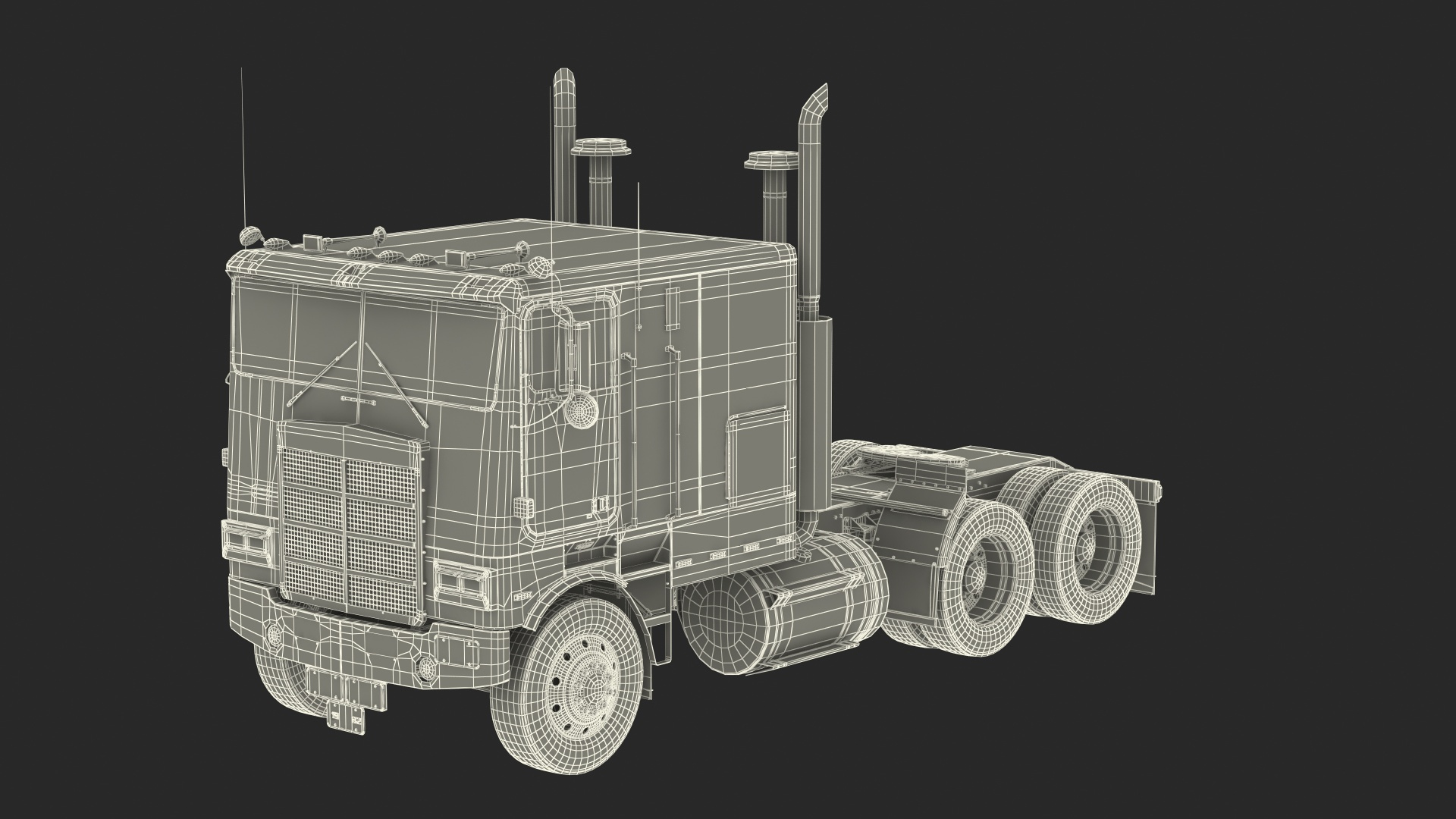 Cabover Truck Rigged Cab 3D Model - TurboSquid 1625278