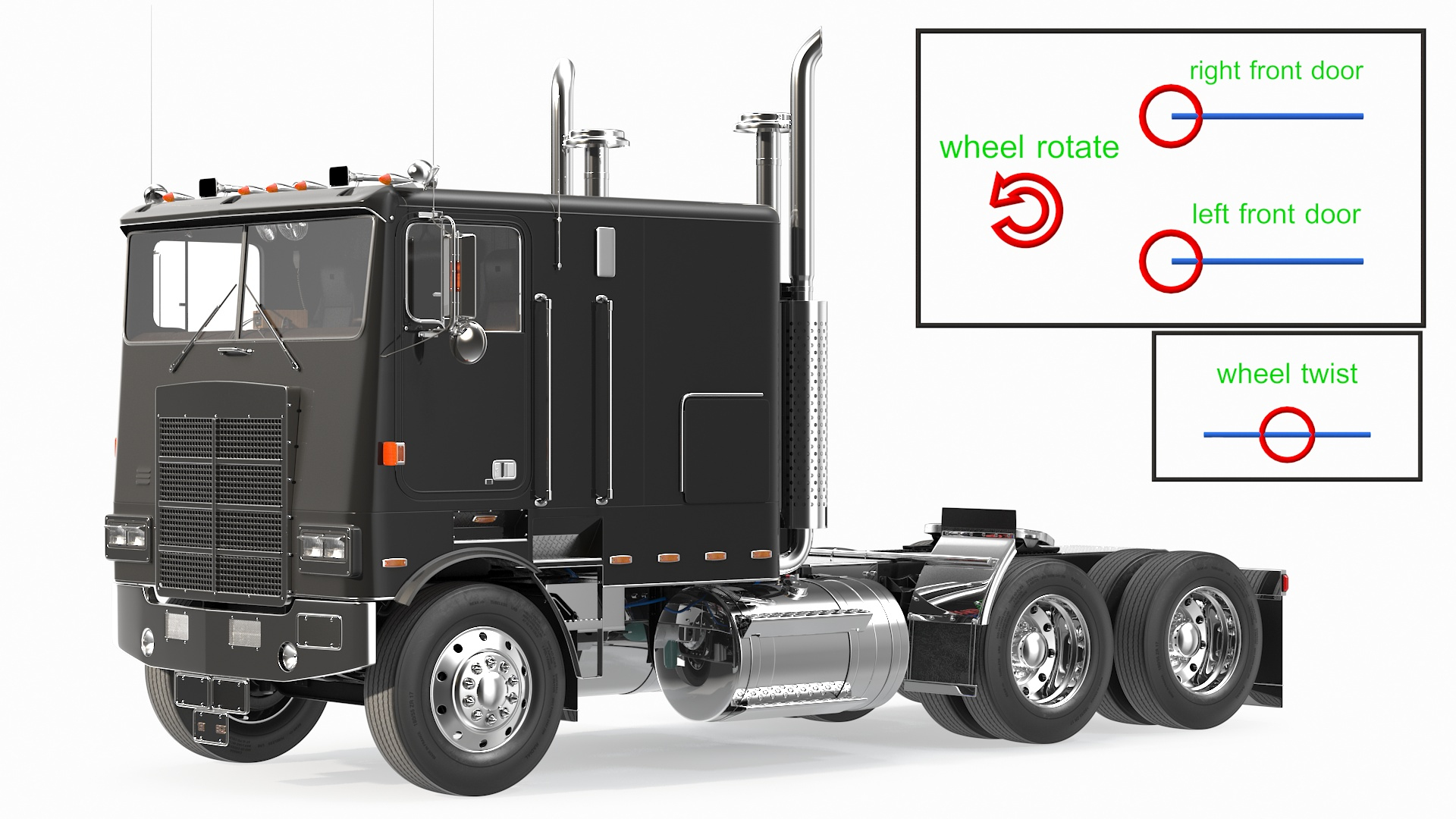 Cabover Truck Rigged Cab 3D Model - TurboSquid 1625278