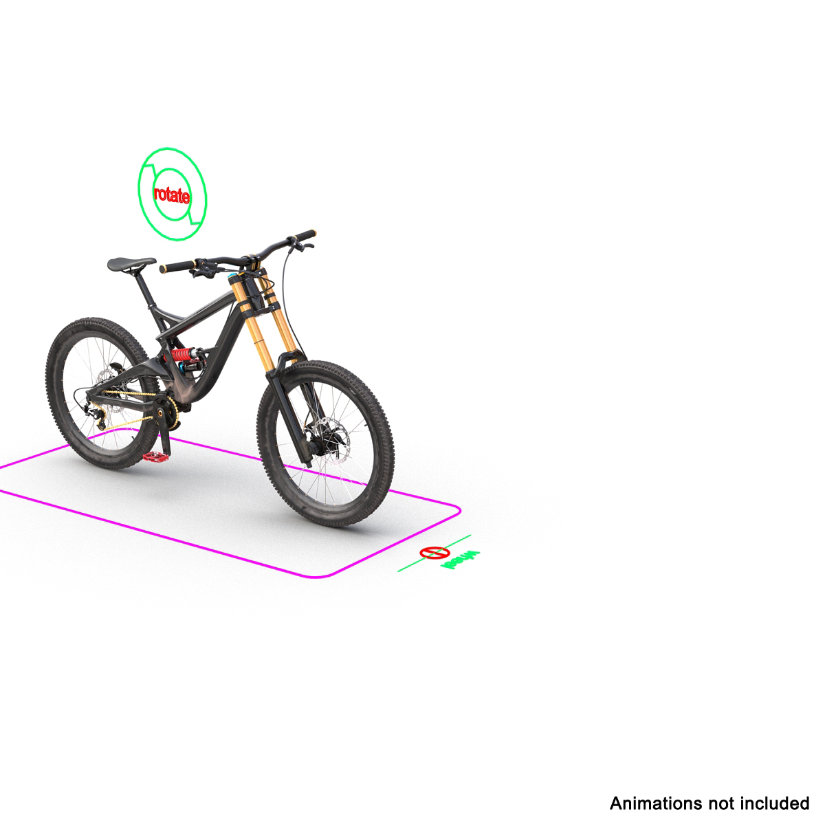 3d mountain bike generic rigged model
