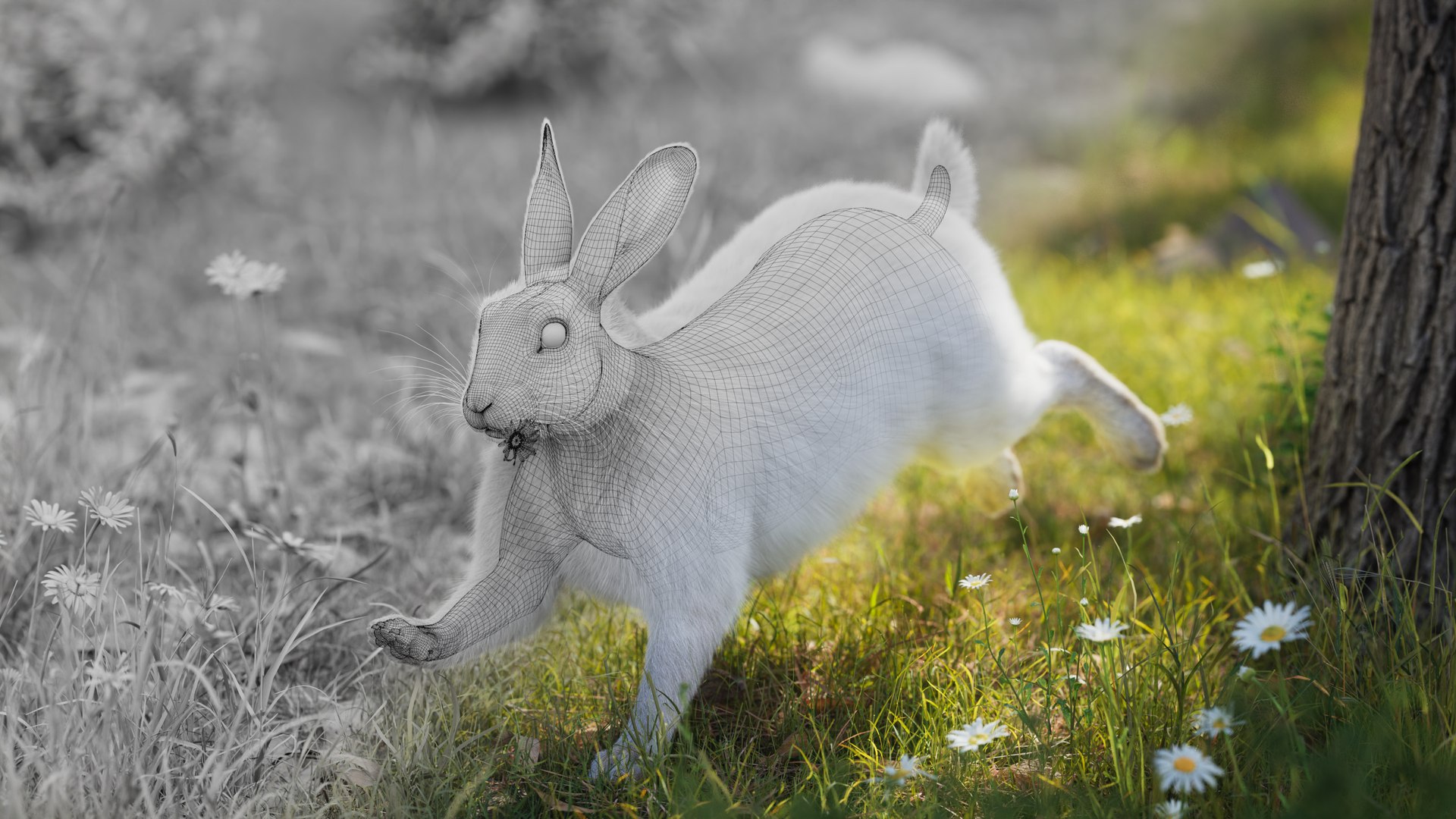 White Rabbit Animated 3D Model - TurboSquid 2004236