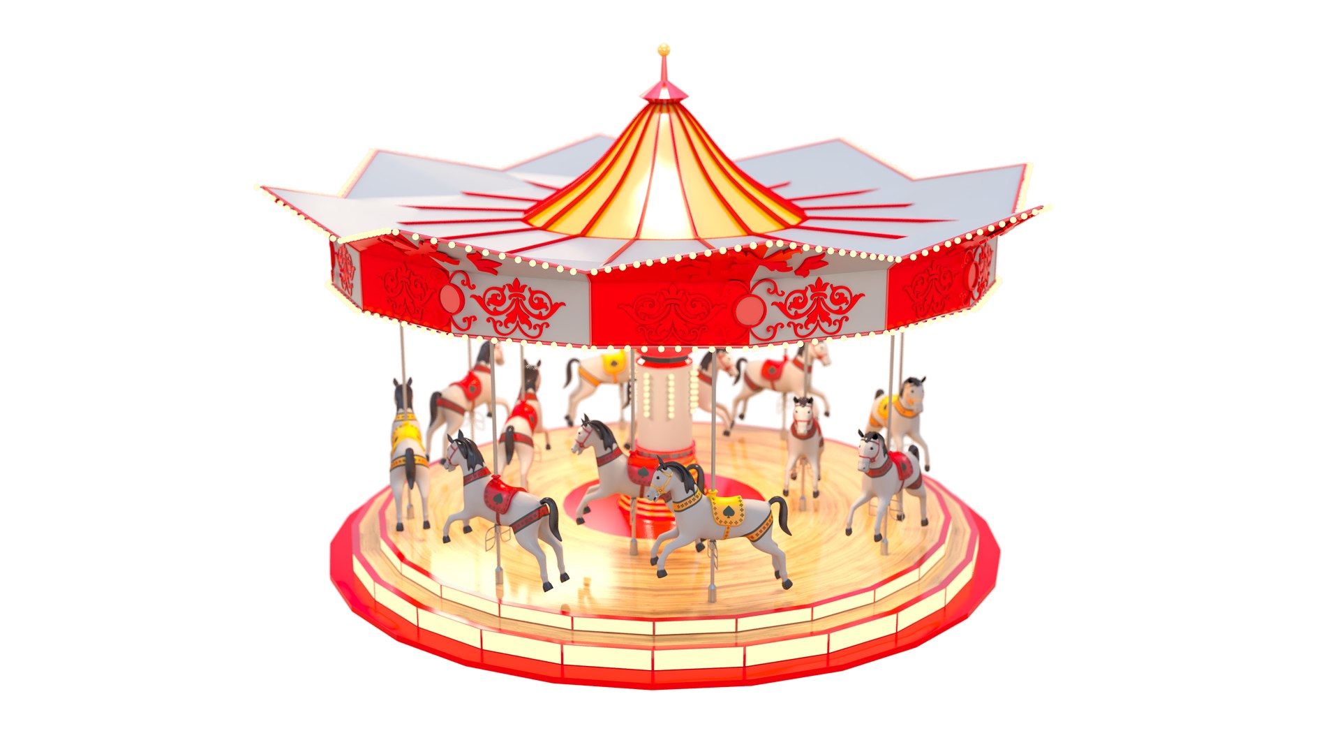 3D Model Horse Carousel - TurboSquid 2268702