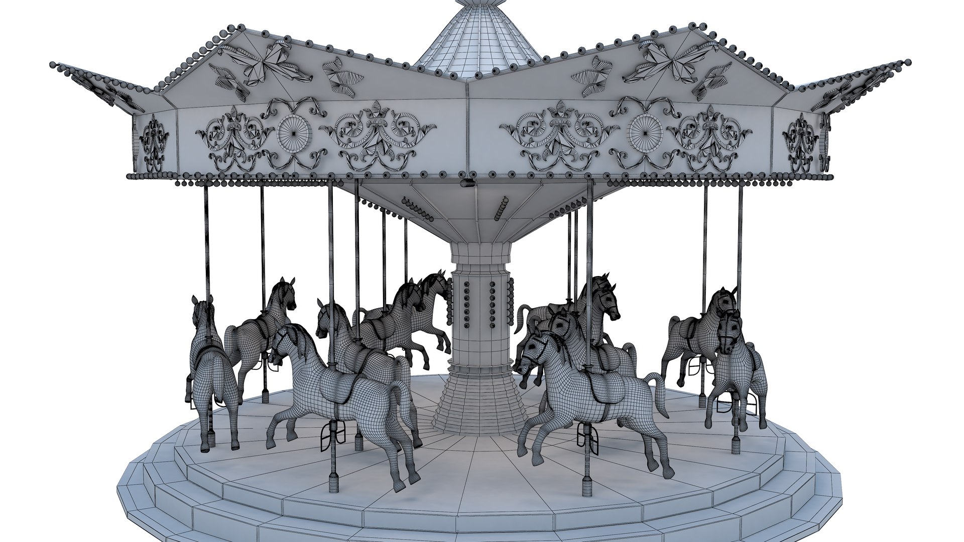3D Model Horse Carousel - TurboSquid 2268702