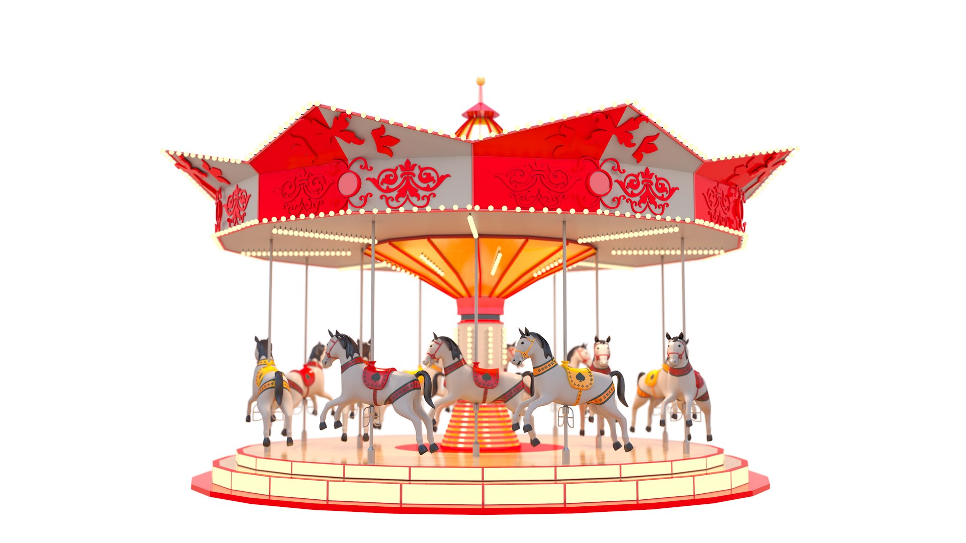 3D Model Horse Carousel - TurboSquid 2268702