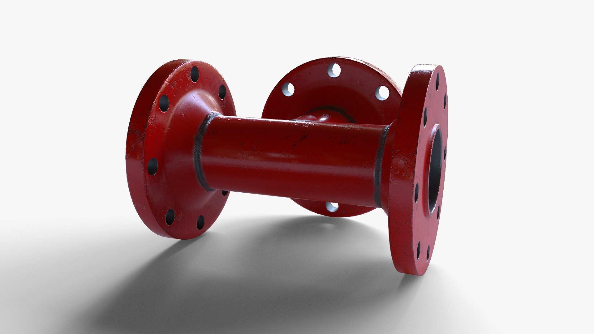 T Pipe DN100 Red 3D Model - TurboSquid 2039814
