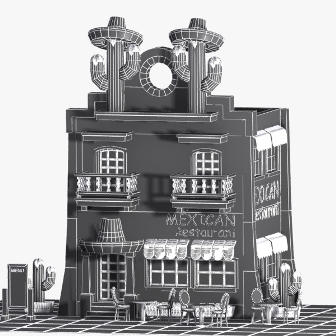3ds Max Cartoon Mexican Restaurant